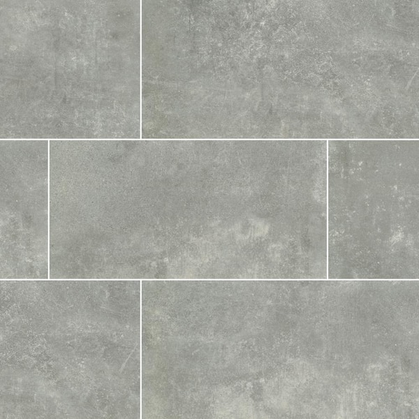 MSI London Gray 12 in. x 24 in. Polished Porcelain Floor and Wall Tile ...