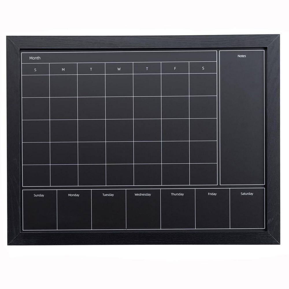 3-in-1 17 in. x 13 in. Magnetic Chalkboard Calendar for Wall with ...