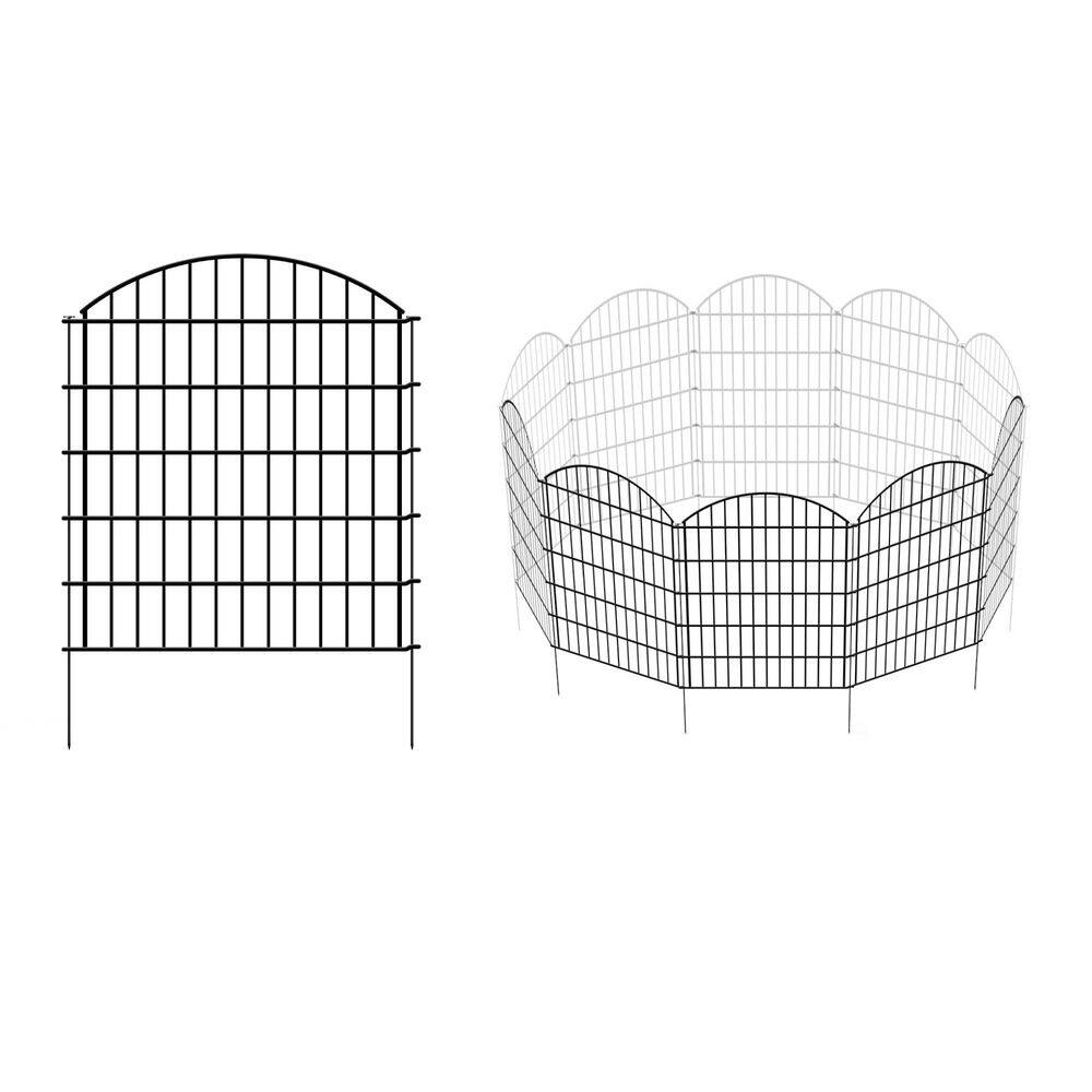 FAWEY TRED INC 32 in. H x 28 in. W Metal Garden Fence, 5 Panels ...