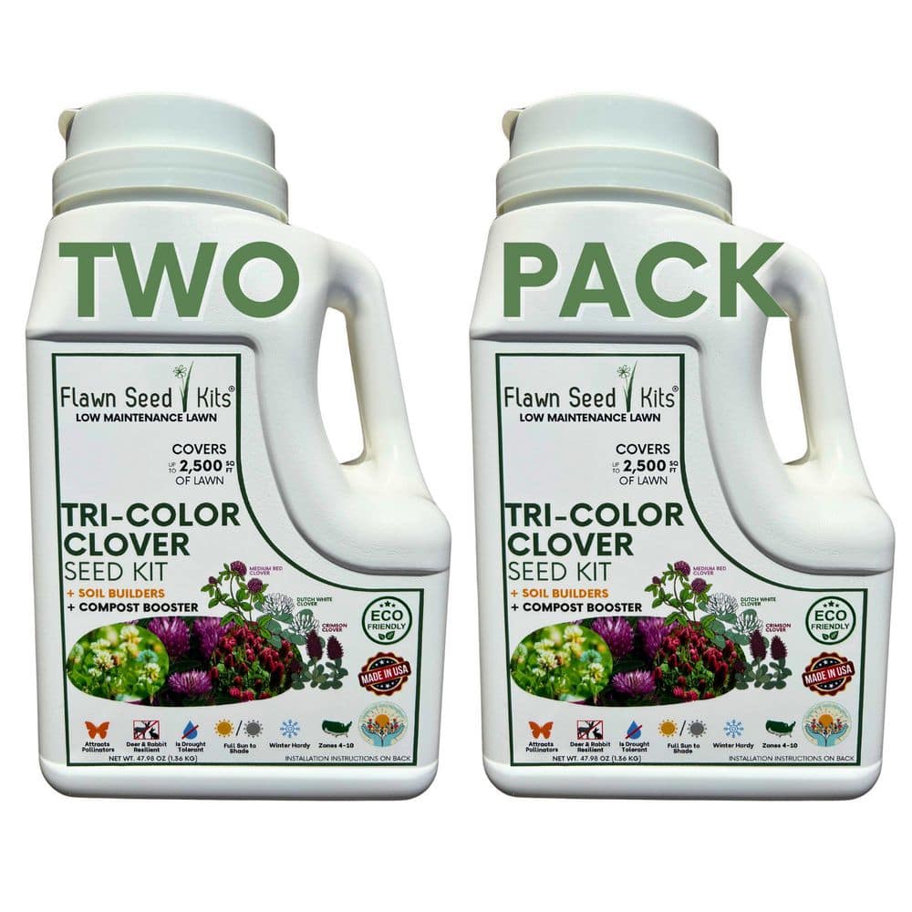 Flawn Seed Kits Tricolor Clover Flower Lawn Seed Kit, Easy Spread ...