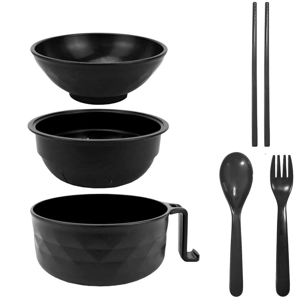 Microwave Ramen Bowl Set Bamboo Fiber Dishwasher Safe with Chopsticks ...
