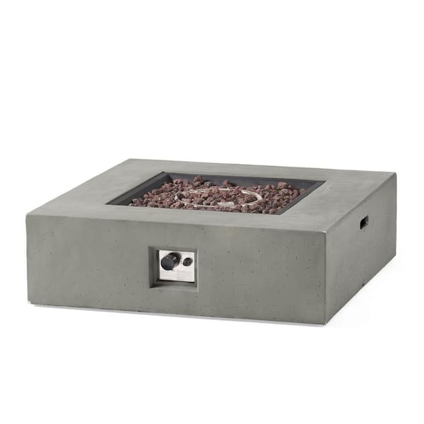 40 in. Outdoor Concrete Square Propane Fire Table Tank, 50,000 BTU ...