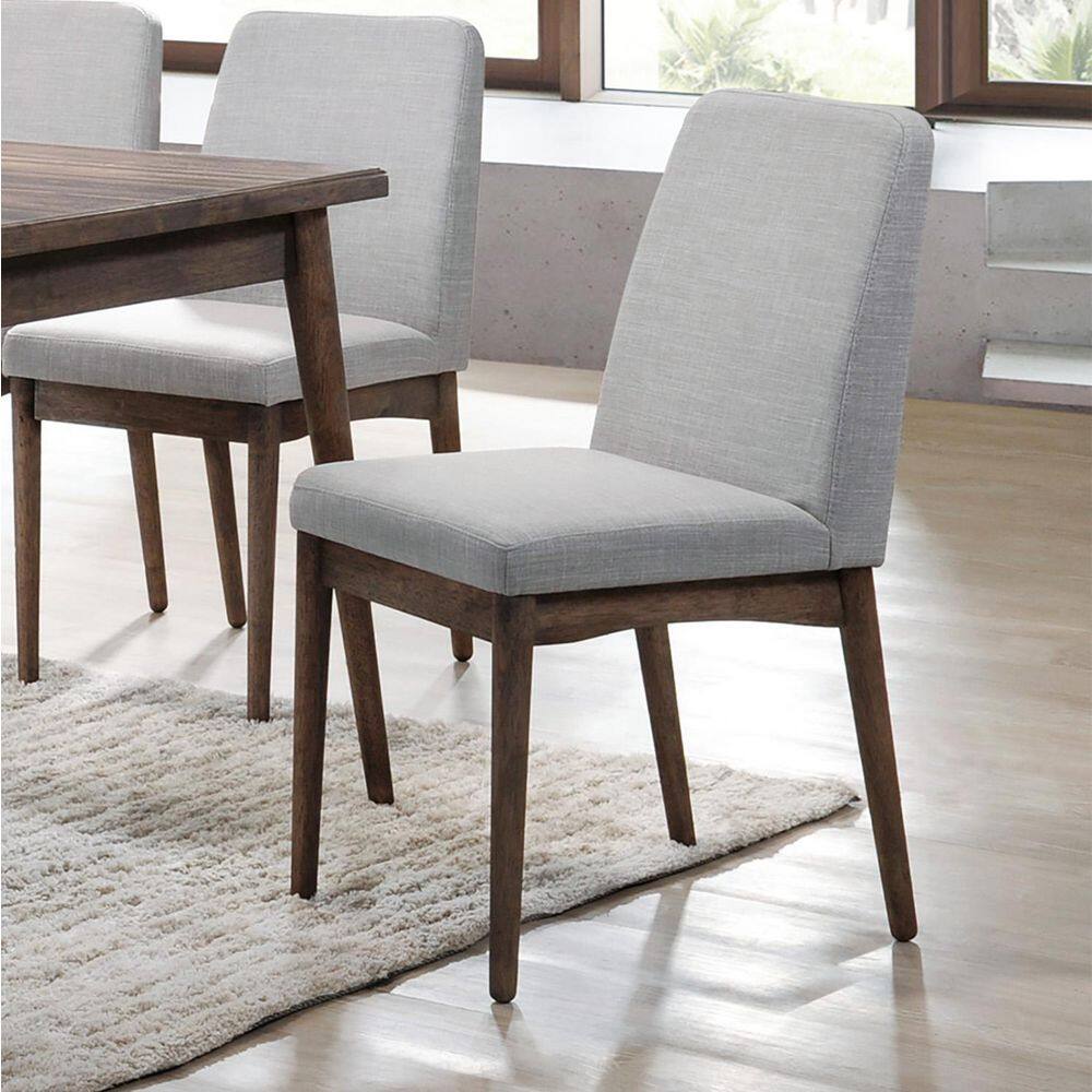 GOJANE Brown and Grey Fabric Upholstered Dining Chair (Set of 2 ...