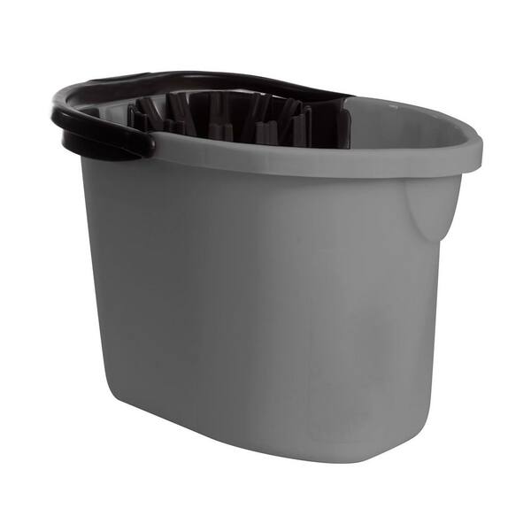 HDX 12 qt. Oval Plastic Bucket with Wringer 9112 - The Home Depot