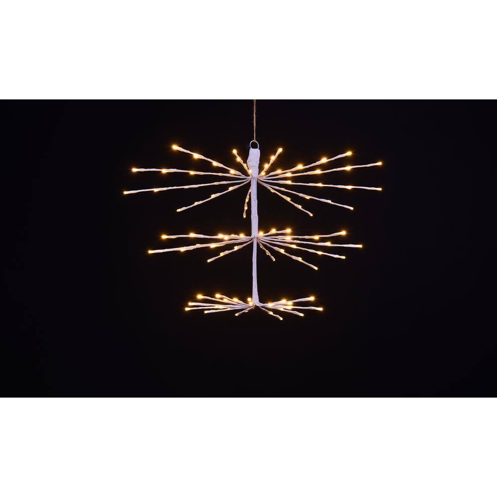 HOLIDYNAMICS HOLIDAY LIGHTING SOLUTIONS 20 in. White Paramount Spritzer ...
