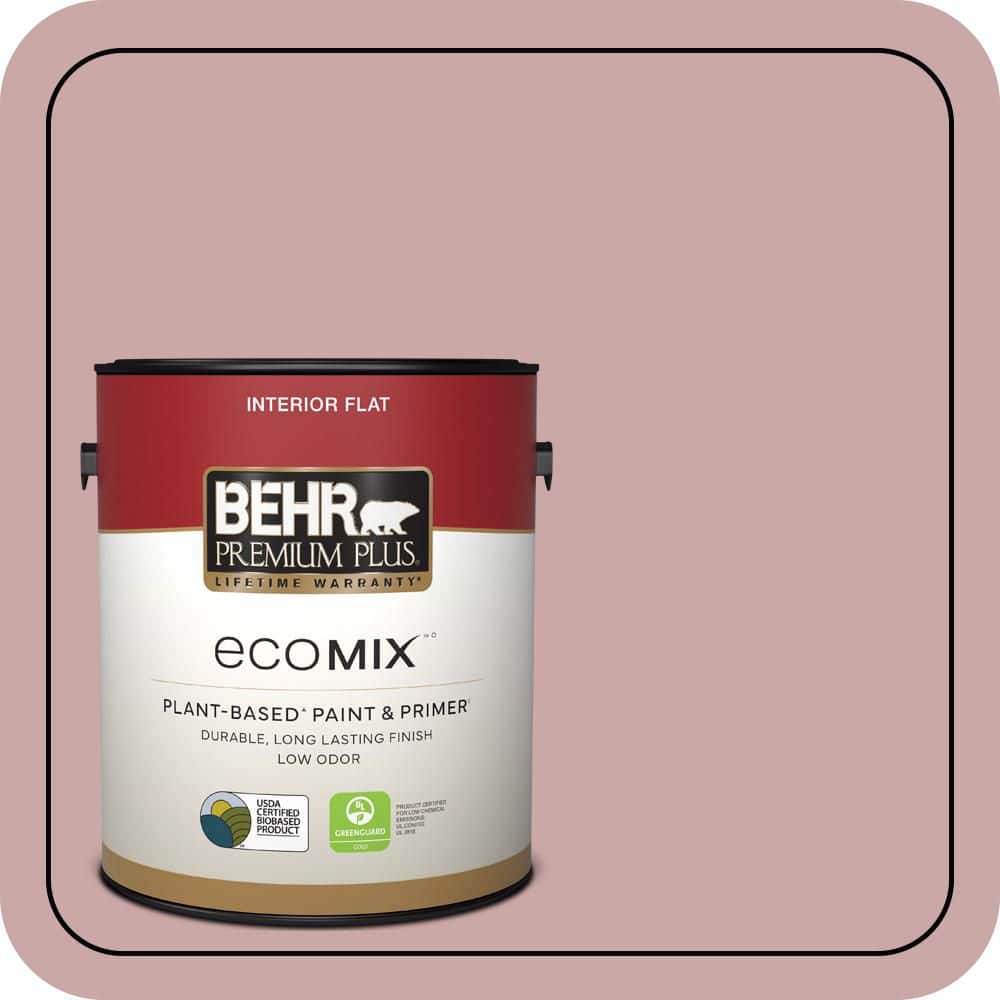 BEHR PREMIUM PLUS 1 gal. #140E-3 Rose Bisque Flat EcoMix Plant-Based ...