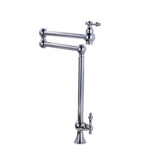 ALEASHA Double Handle Deck Mounted Pot Filler with Aerator in Chrome AL ...