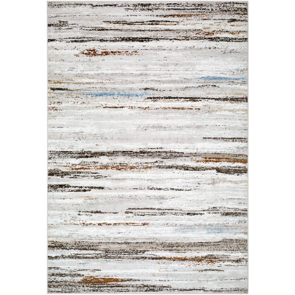 Livabliss Mood Medium Brown/Multicolor Striped 5 ft. x 7 ft. Indoor ...