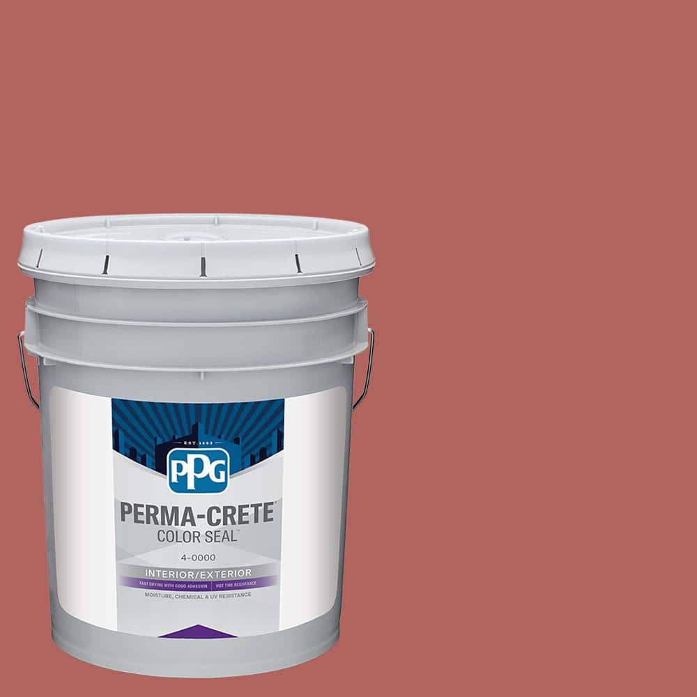 Perma-Crete Color Seal 5 gal. PPG1057-6 Sienna Red Satin Interior ...
