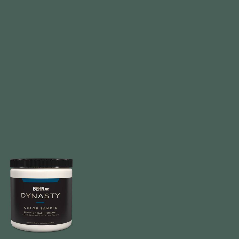 BEHR DYNASTY 8 oz. #M440-7 Rainforest One-Coat Hide Satin Enamel Stain ...