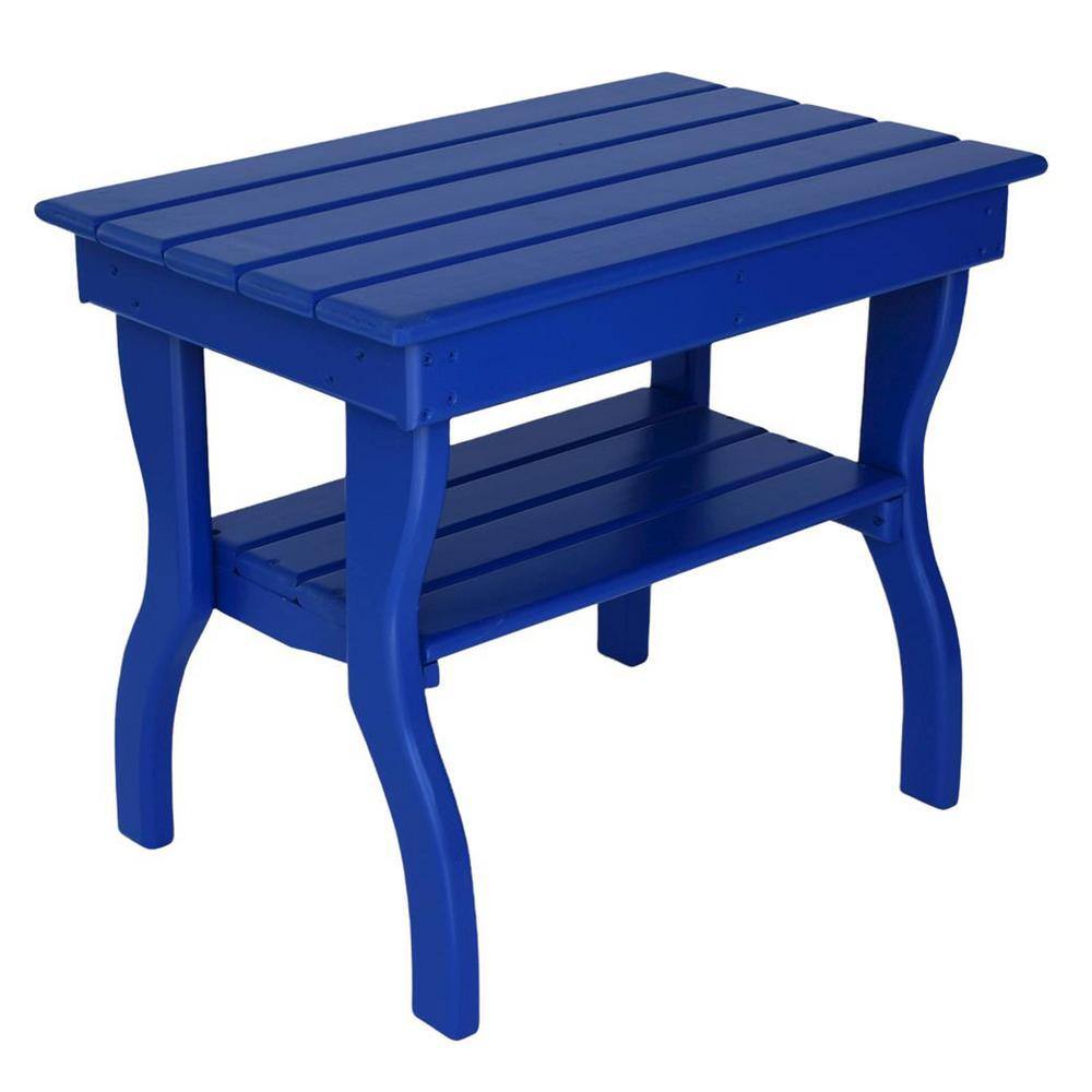 26 in. Blue Rectangle Wood End Table OBET - The Home Depot