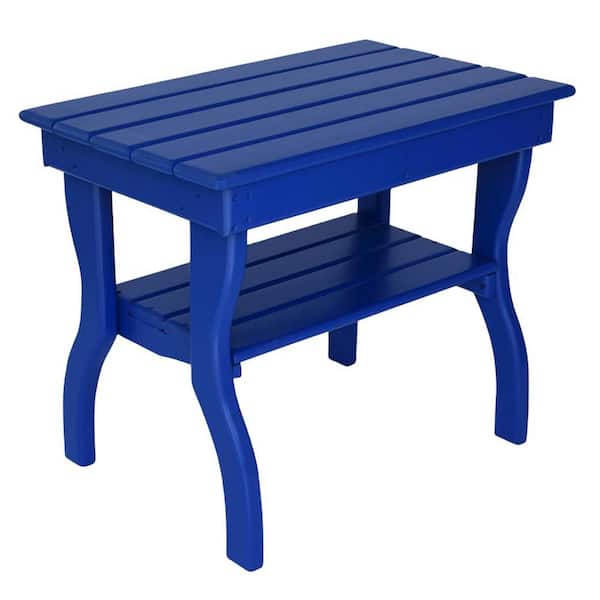 26 in. Blue Rectangle Wood End Table OBET - The Home Depot