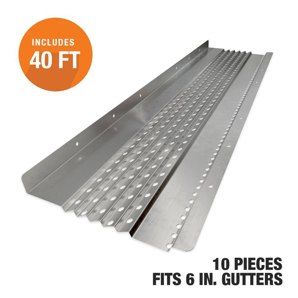 Gutter Guard by Gutterglove 4 ft. L x 6 in. W All-Aluminum Gutter Guard ...