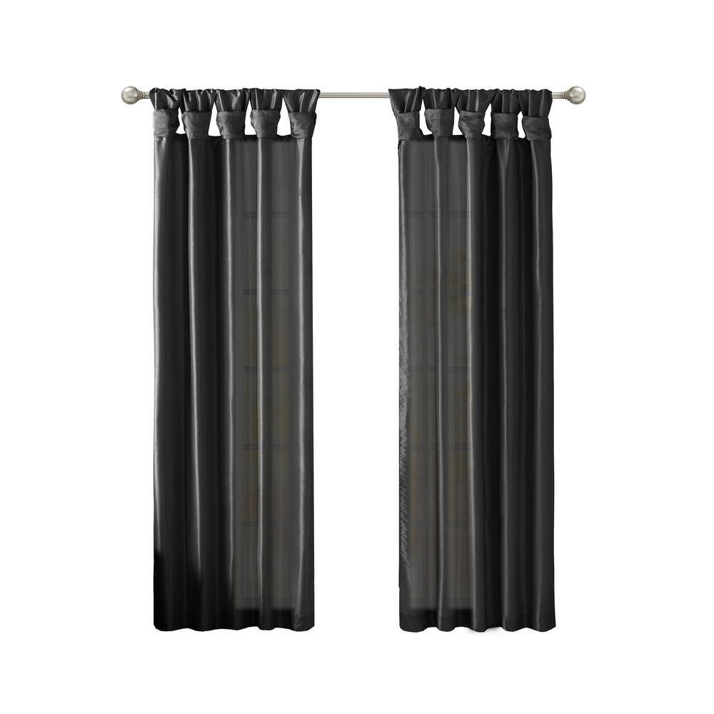 Reviews for Madison Park Natalie Black Faux Silk 50 in. W x 108 in. L ...