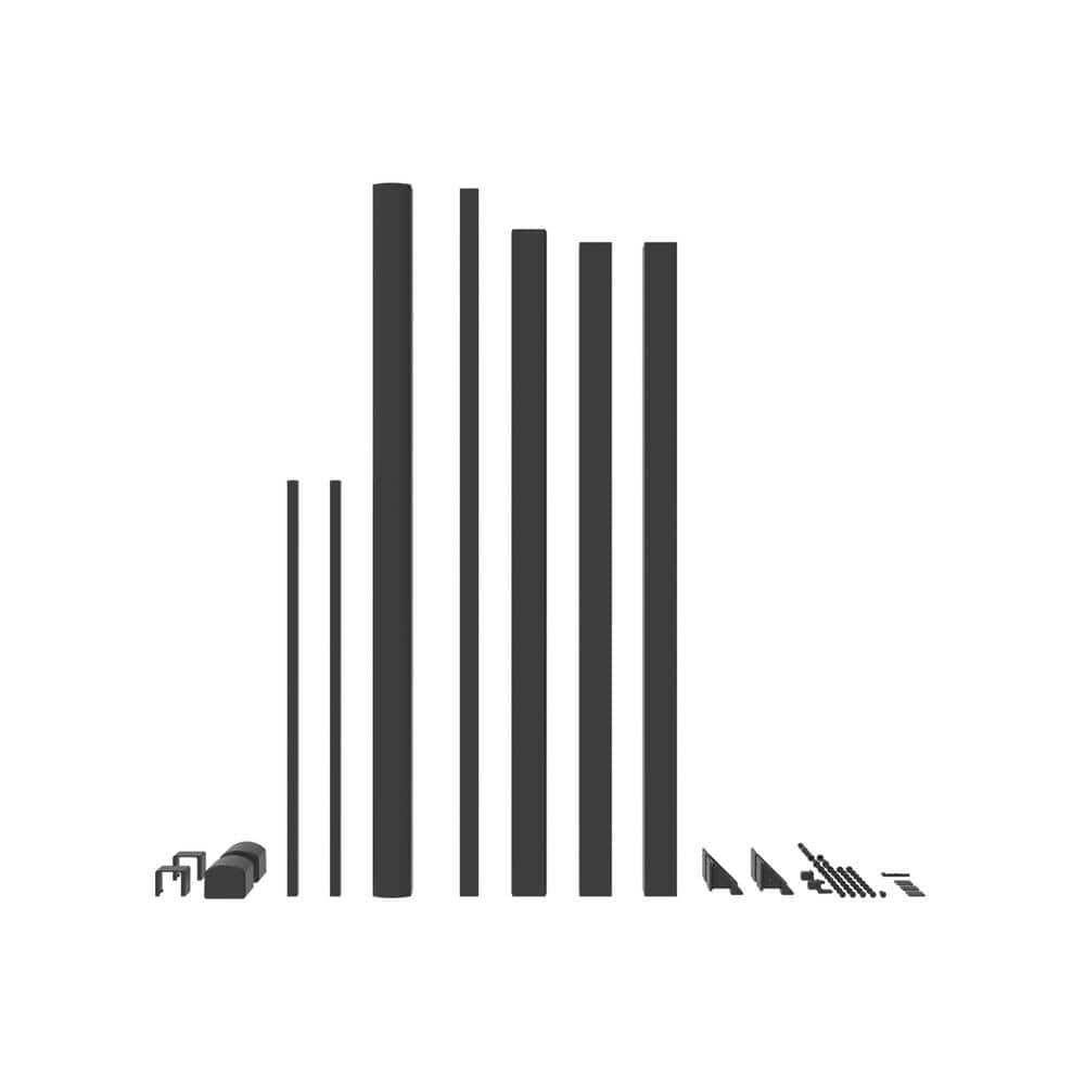 FORTRESS Al13 Home Railing 32.5 in. Black Aluminum Sand Gate Kit ...