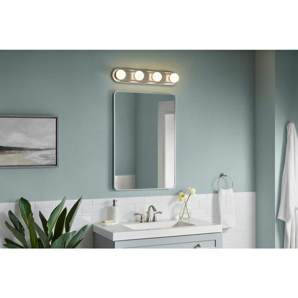 Hampton Bay Midford 24 in. 4-Light LED 5CCT Vanity Light with ...