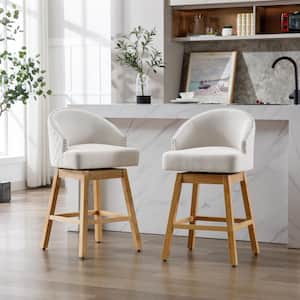 Magic Home Set of 2 Swivel Counter Height Bar Stools Accent Chairs with ...