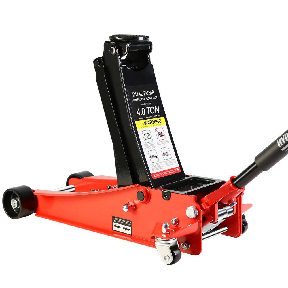 MYWISH 4-Ton Low Profile Steel Racing Floor Jack with Dual Piston Quick ...