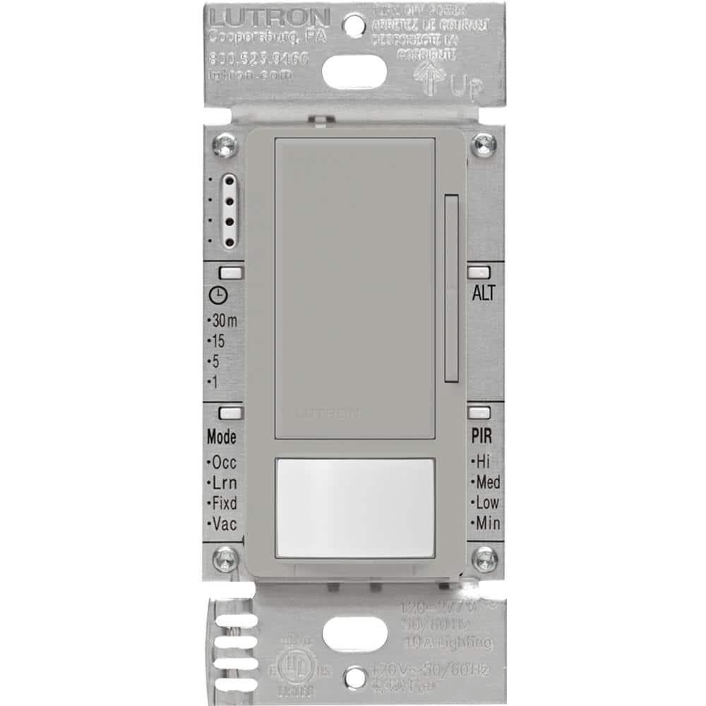 Lutron Maestro 0-10 Volt Dimmer Sensor Switch, 8A/120-277 Volt, Single-Pole/3-Way, Gray (MS-Z101 ...