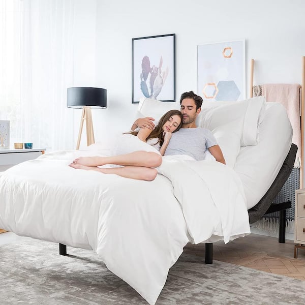 Nestl Adjustable Massaging Bed Frame Base with Wireless Remote King