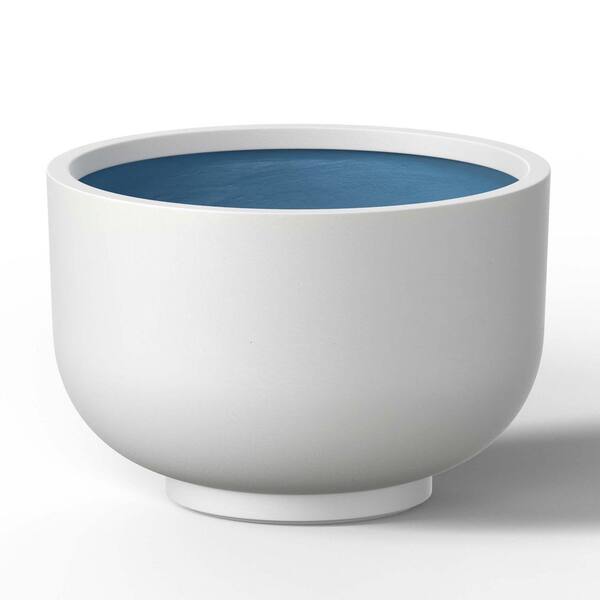 DurX-litecrete 17 in. Dia Round Curvy Concrete Planter, Medium Bowl ...