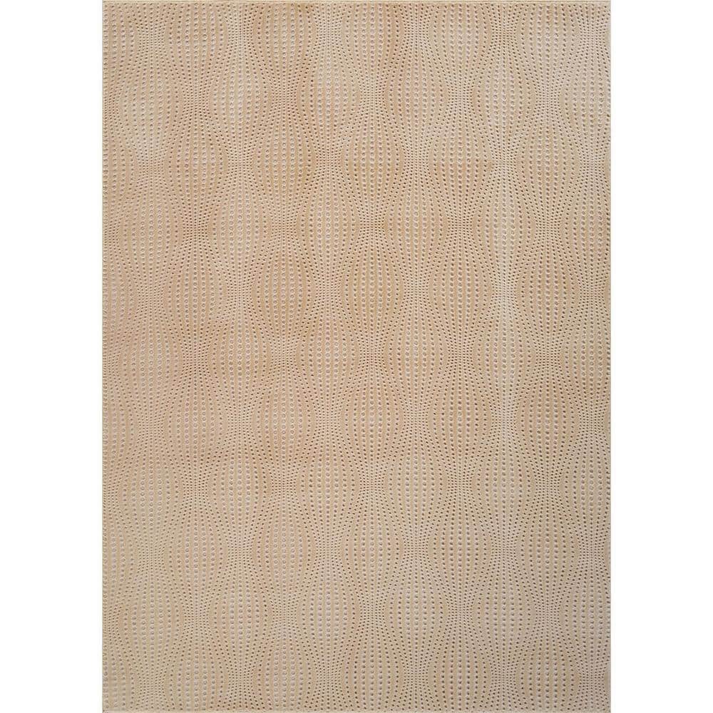 Beverly Rug Serenity Beige Solid 8 ft. x 10 ft. Modern Non Skid Soft ...