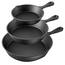 MegaChef Pre-Seasoned 6-Piece Cast Iron Skillet Set with Lids ...
