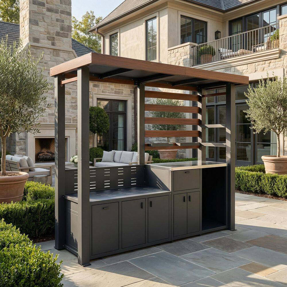 FUFU&GAGA Outdoor Kitchen Series Natural Gas Modular Galvanized Steel ...