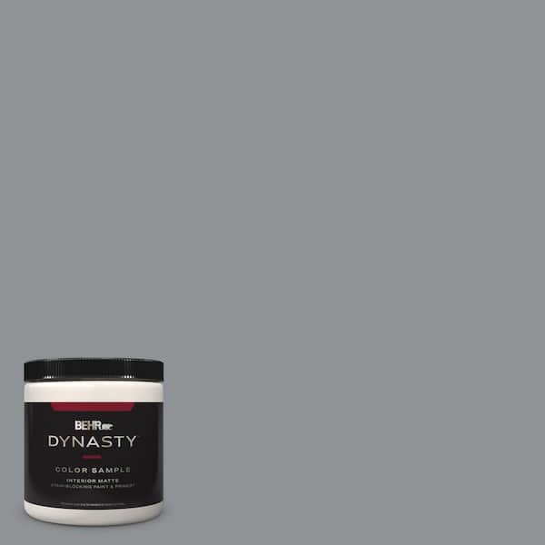 BEHR DYNASTY 8 oz. #PPU26-05 Flint Gray Matte Stain-Blocking Interior ...