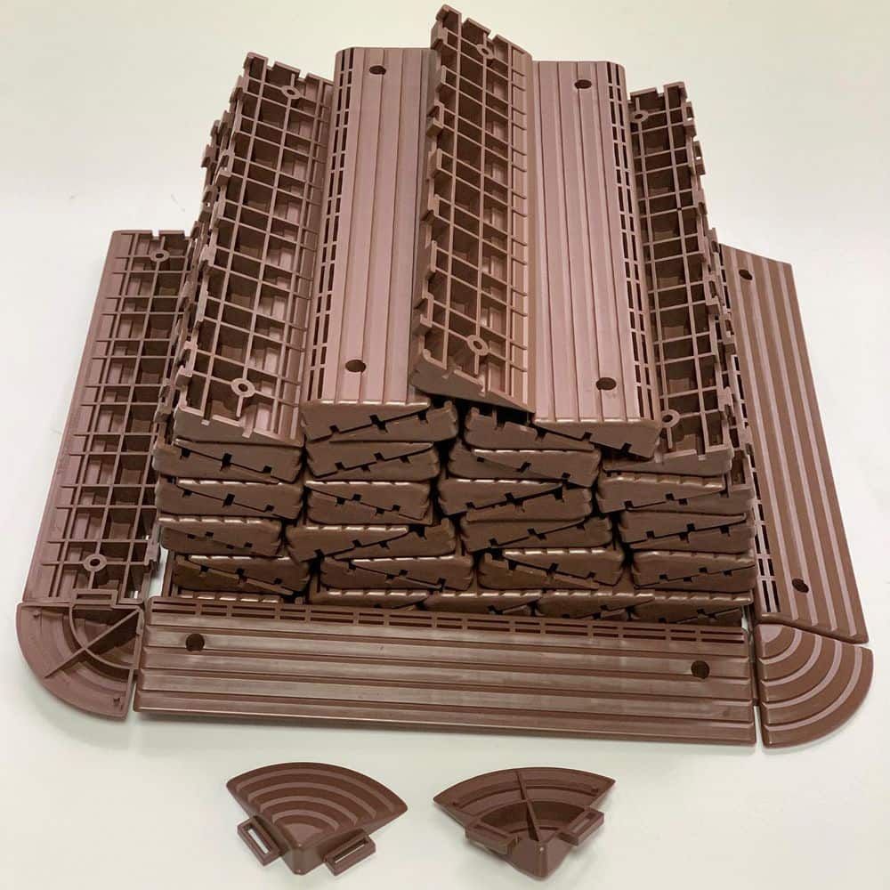 YOFE 1/5 ft. x 1 ft. Plastic Deck Tile Straight Fascia Edge Trim in ...