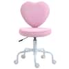 HOMCOM Pink Heart Love Shaped Back Design Office Chair with Adjustable ...