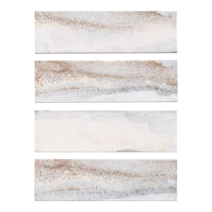 ANDOVA Splendor Rectangle 10 in. x 3 in. Glossy Polar Blue Porcelain ...