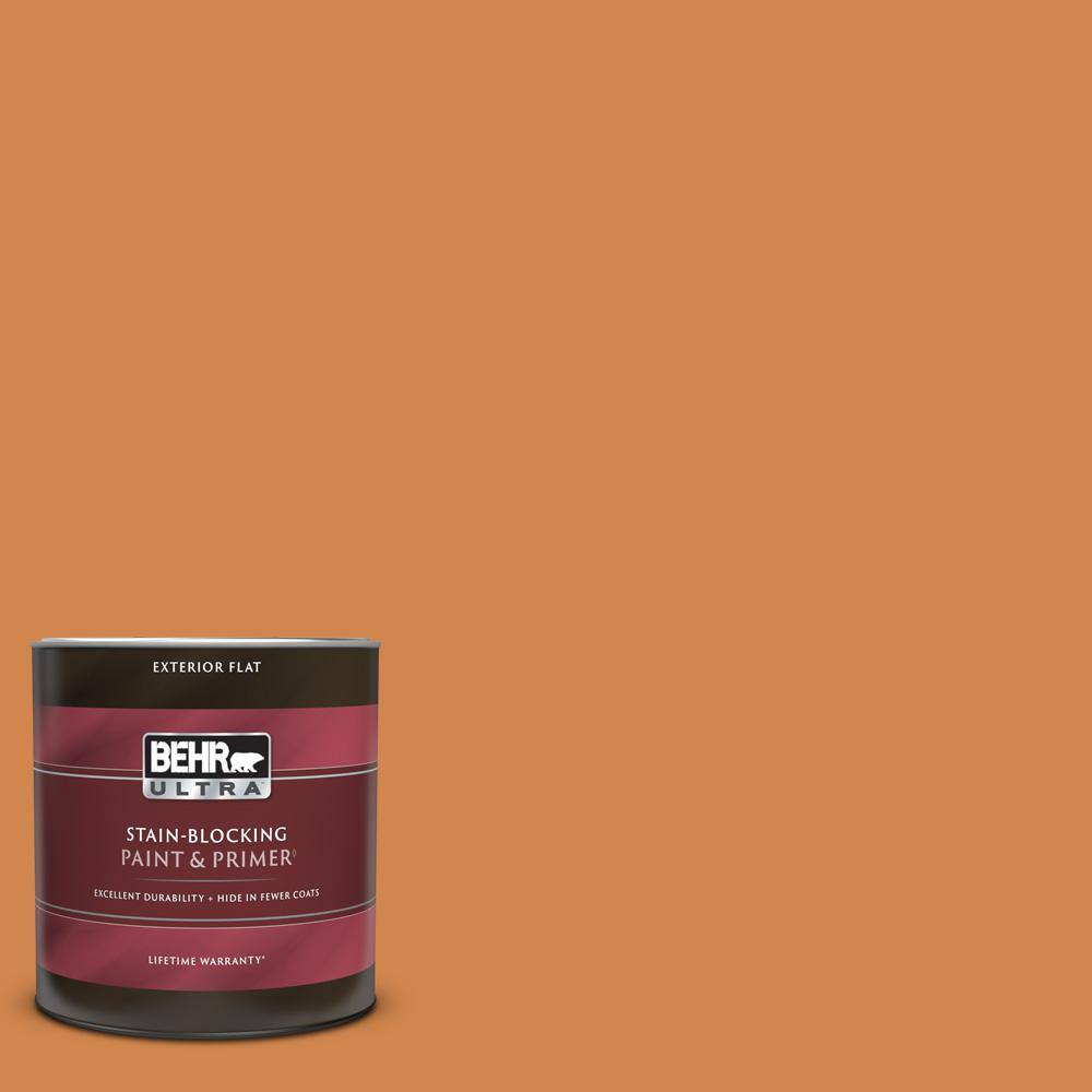 BEHR ULTRA 1 qt. #PPU3-03 Flaming Torch Flat Exterior Paint & Primer ...