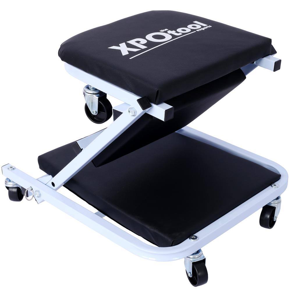 Huluwat Black 36 in. Z Creeper Cart, 2 in 1 Mechanic Creeper with 6 ...