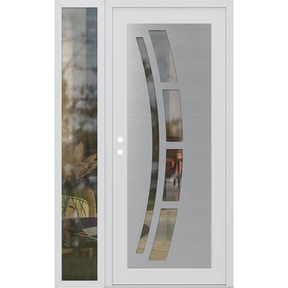 Tessari Doors C12 50 in. x 80 in. Silver P Right-Hand/Inswing Clear ...