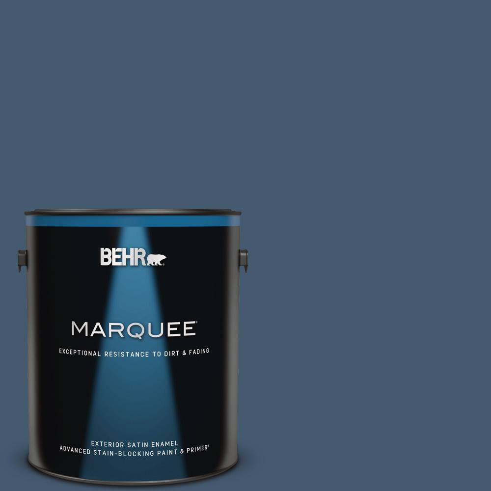 BEHR MARQUEE 1 gal. #S500-7 Infinite Deep Sea Satin Enamel Exterior ...