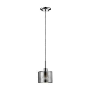 Mersesse 1-Light Chrome Shaded Pendant Light with Chrome and Crystal ...