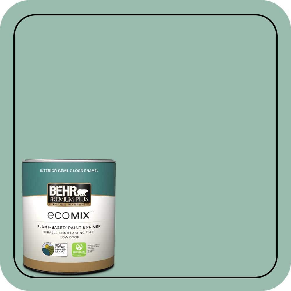 BEHR PREMIUM PLUS 1 qt. #M430-4 Sunstone Semi-Gloss Enamel EcoMix Plant ...