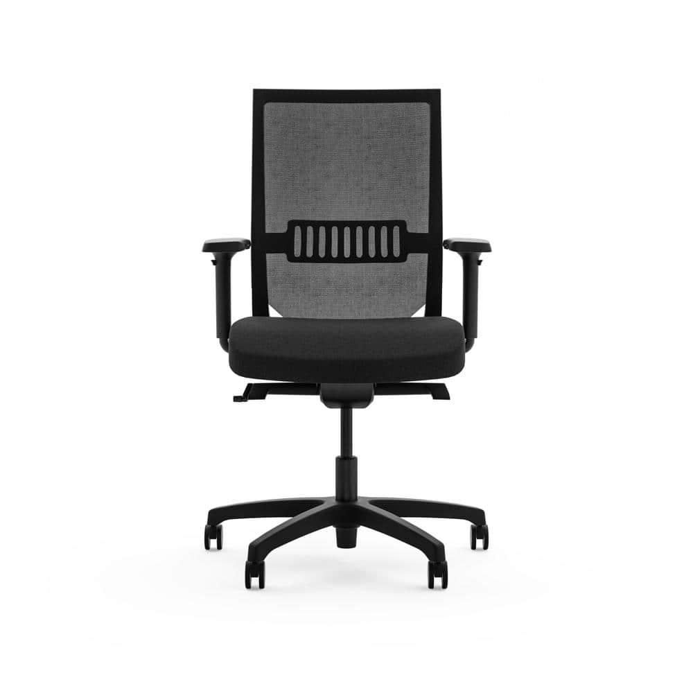 HOMESTYLES Easy Pro Black Ergonomic Lumbar Support Mesh Swivel Desk ...