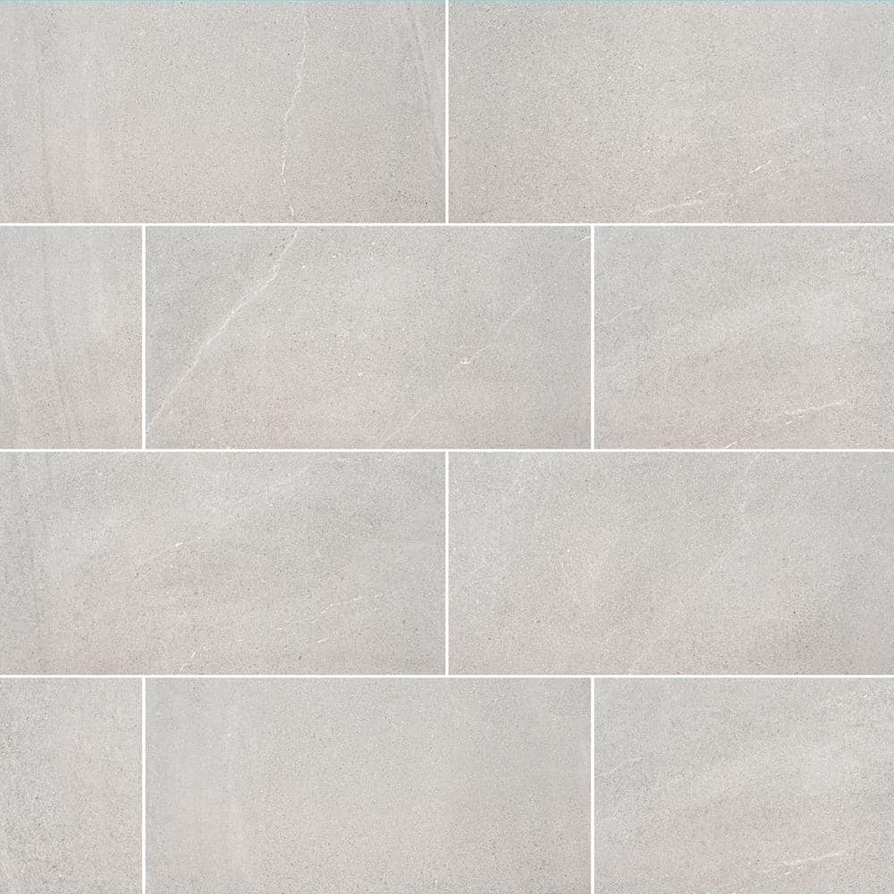 MSI Bellevue Grey 12 in. x 24 in. Matte Porcelain Limestone Look Floor ...