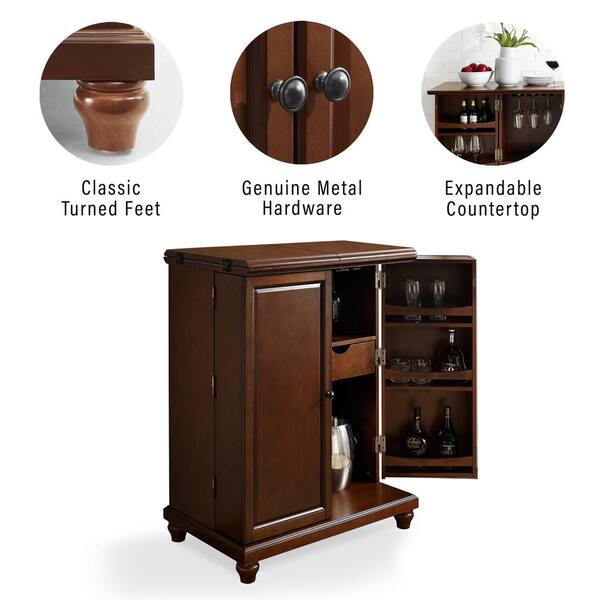 Mueble Bar Extensible Crosley Furniture Organizador Estante Repisa De