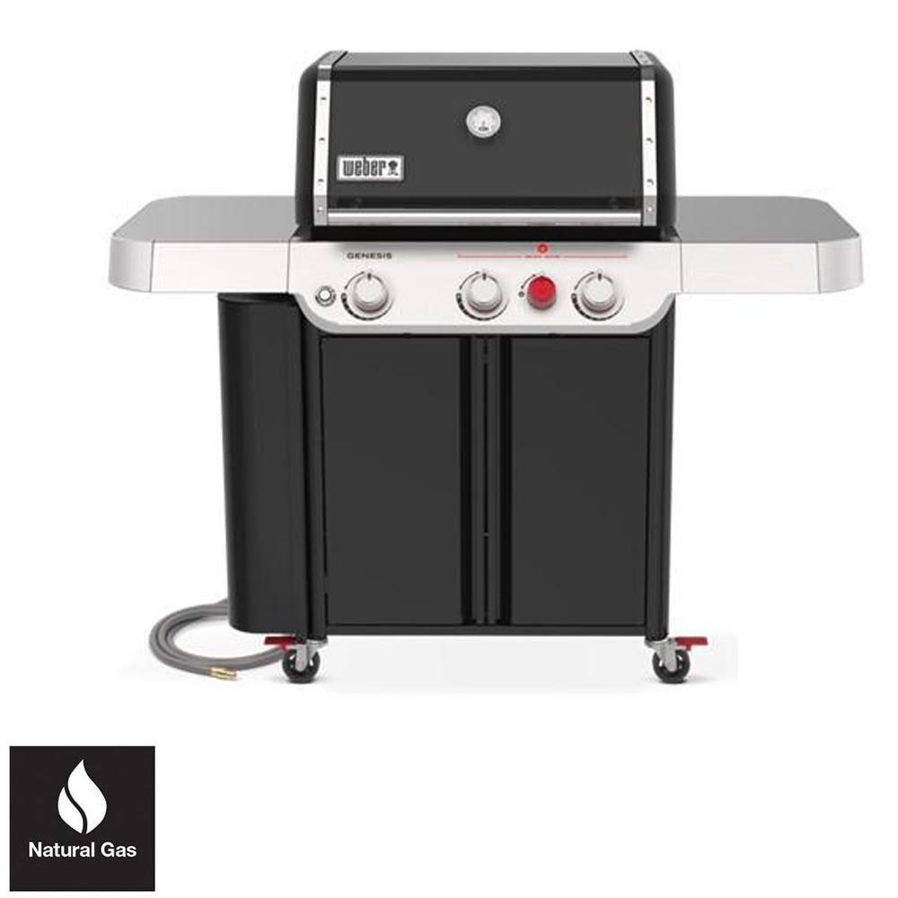 Weber Genesis E-330 3-Burner Natural Gas Grill in Black with Grill ...