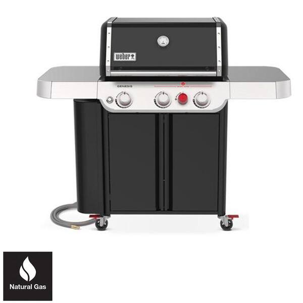 Weber Genesis E-330 3-Burner Natural Gas Grill in Black with Grill ...