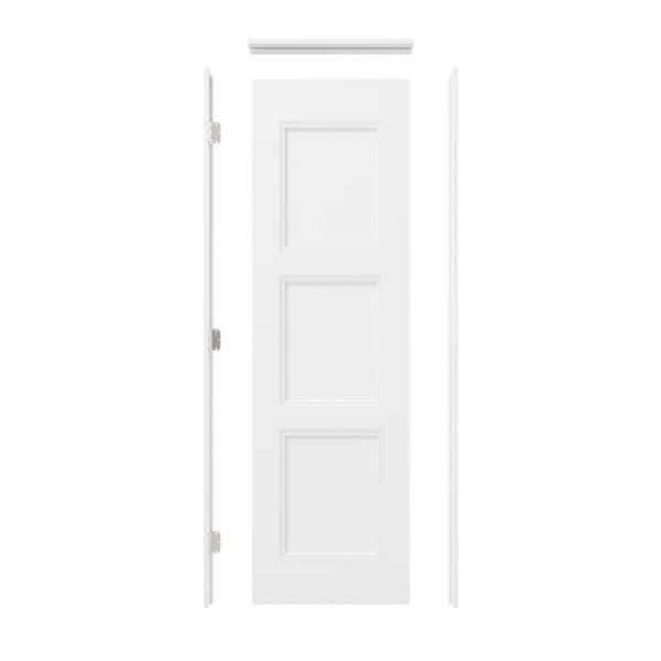 ARK DESIGN 24 in. x 80 in. 3-Panel Right-Handed Painted Solid Core Wood ...