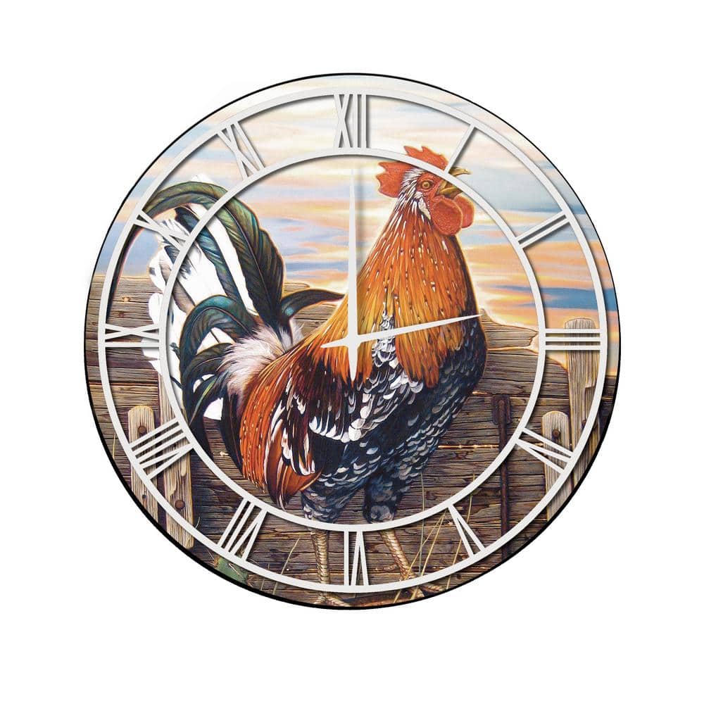 "A New Day" Full Coverage Art and White Numbers Imaged Wall Clock CL ...