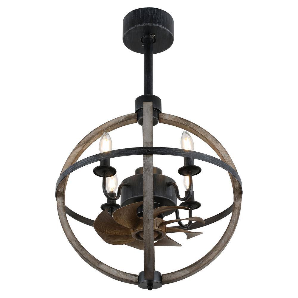 Bella Depot Farmhouse 15 in. Indoor Weathered Wood Ceiling Fan with ...