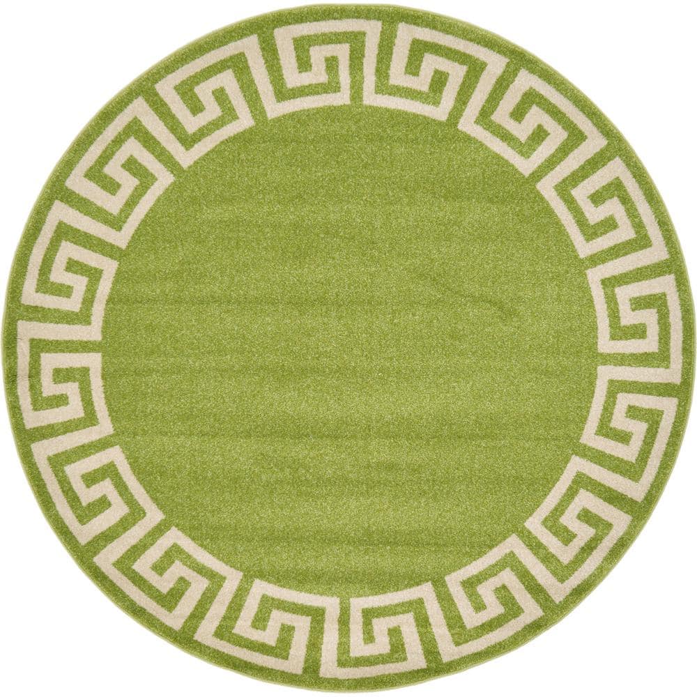 Unique Loom Athens Modern Light Green 6' 0 x 6' 0 Round Rug 3124203 ...