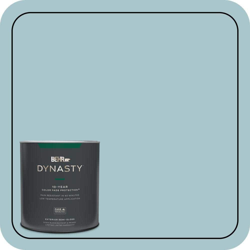 BEHR DYNASTY 1 qt. #S450-3 Spring Storm Semi-Gloss Enamel Exterior ...