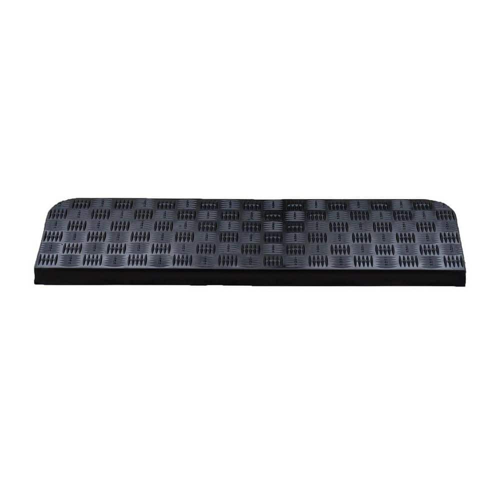 Black [10 in. x 30 in.] Rubber Stair Tread Cover Set of 3, Non-Slip ...