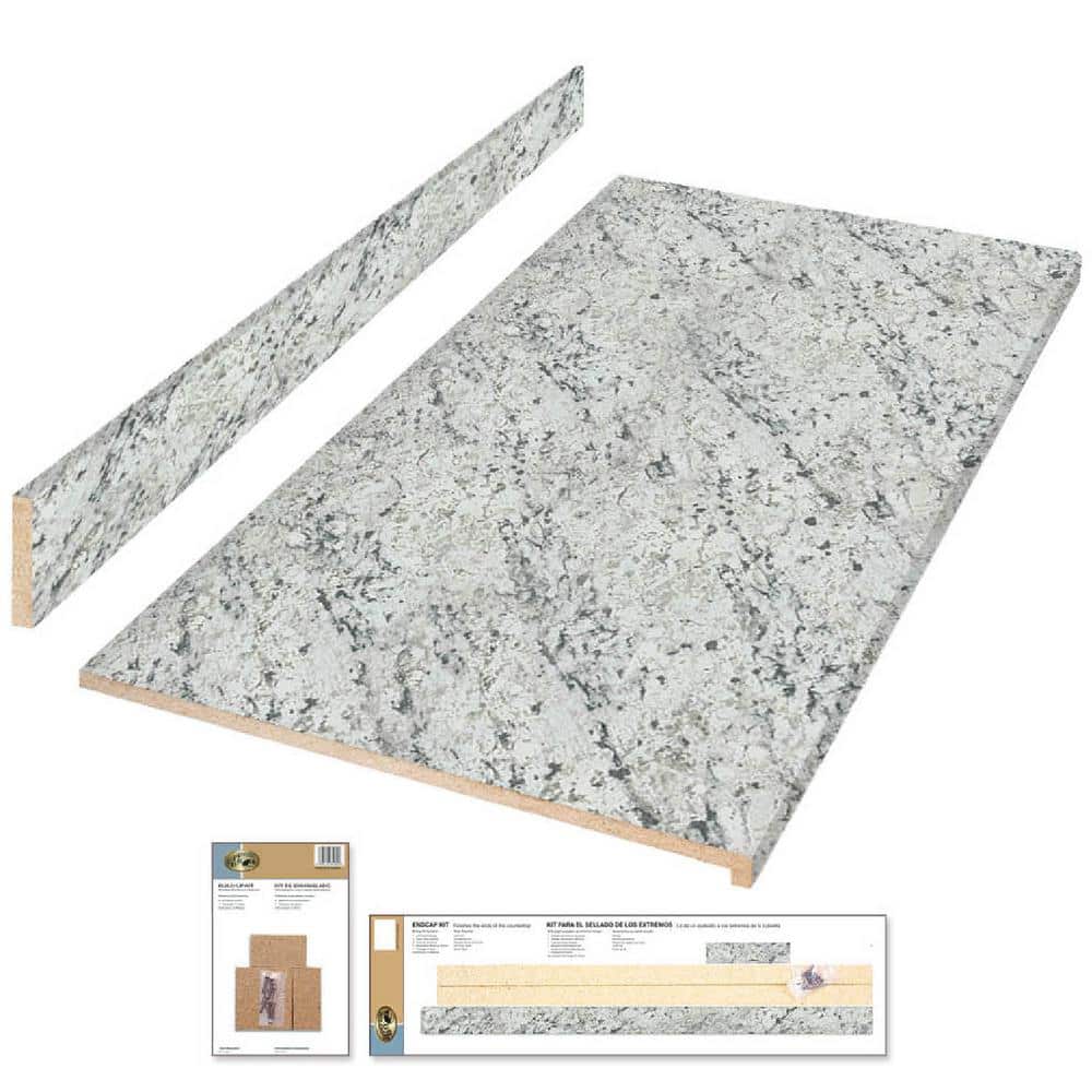 Hampton Bay 8 ft. Straight Laminate Countertop All-Inclusive Kit in ...